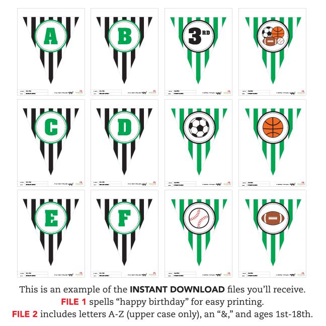 All-Star Sports Party Banner (INSTANT DOWNLOAD) – Chickabug