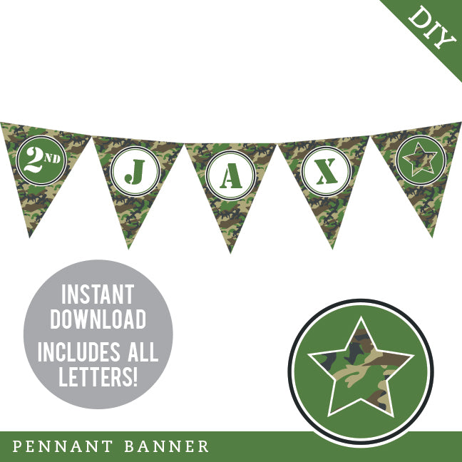 Army Party Banner (INSTANT DOWNLOAD) – Chickabug