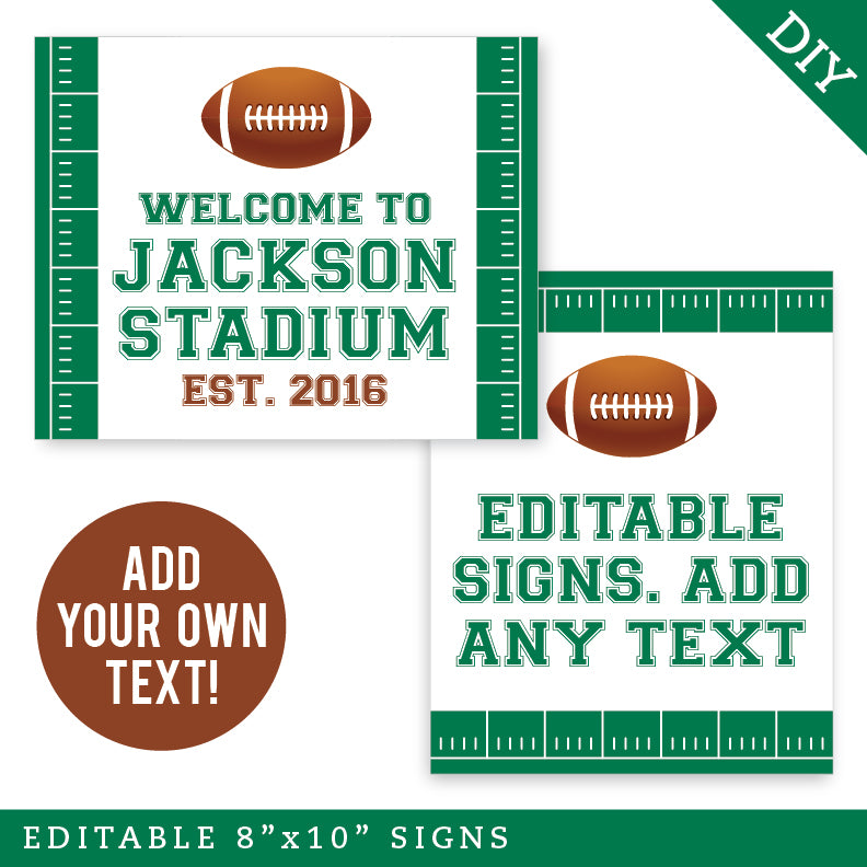Football Party Signs (EDITABLE INSTANT DOWNLOAD) – Chickabug