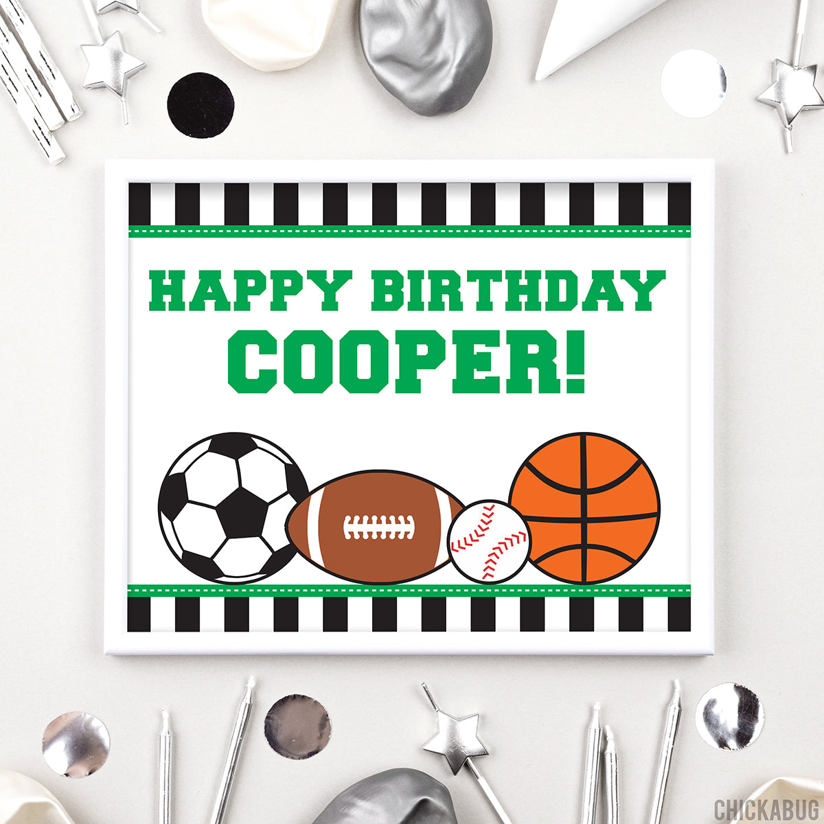 All-Star Sports Party Signs (EDITABLE INSTANT DOWNLOAD) – Chickabug