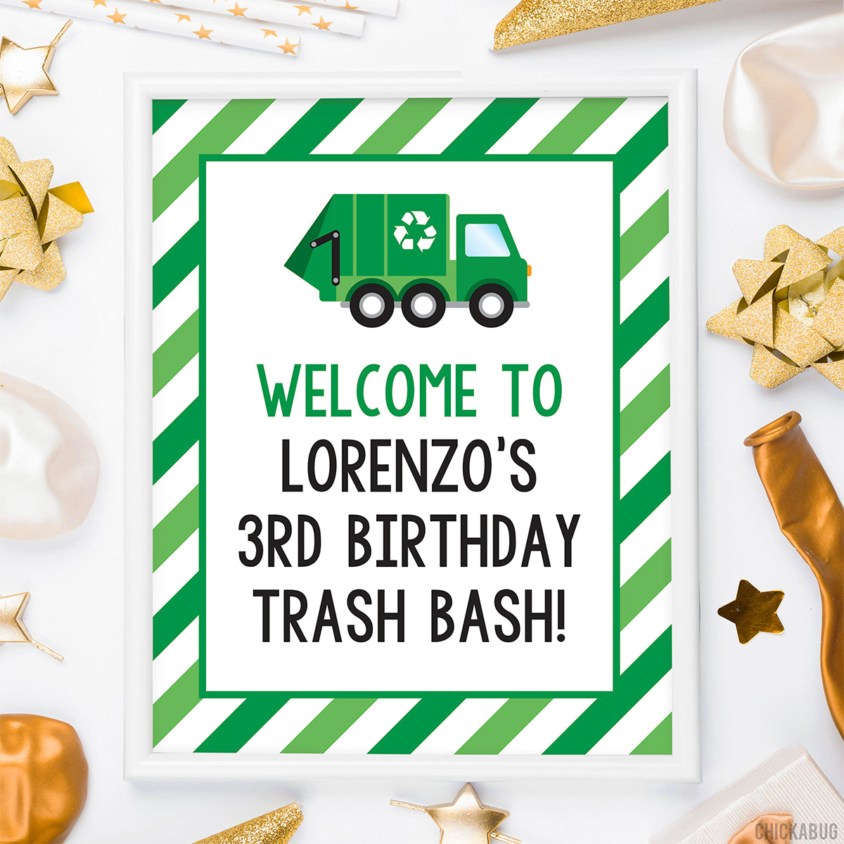 Garbage Truck Party Signs (EDITABLE INSTANT DOWNLOAD) – Chickabug