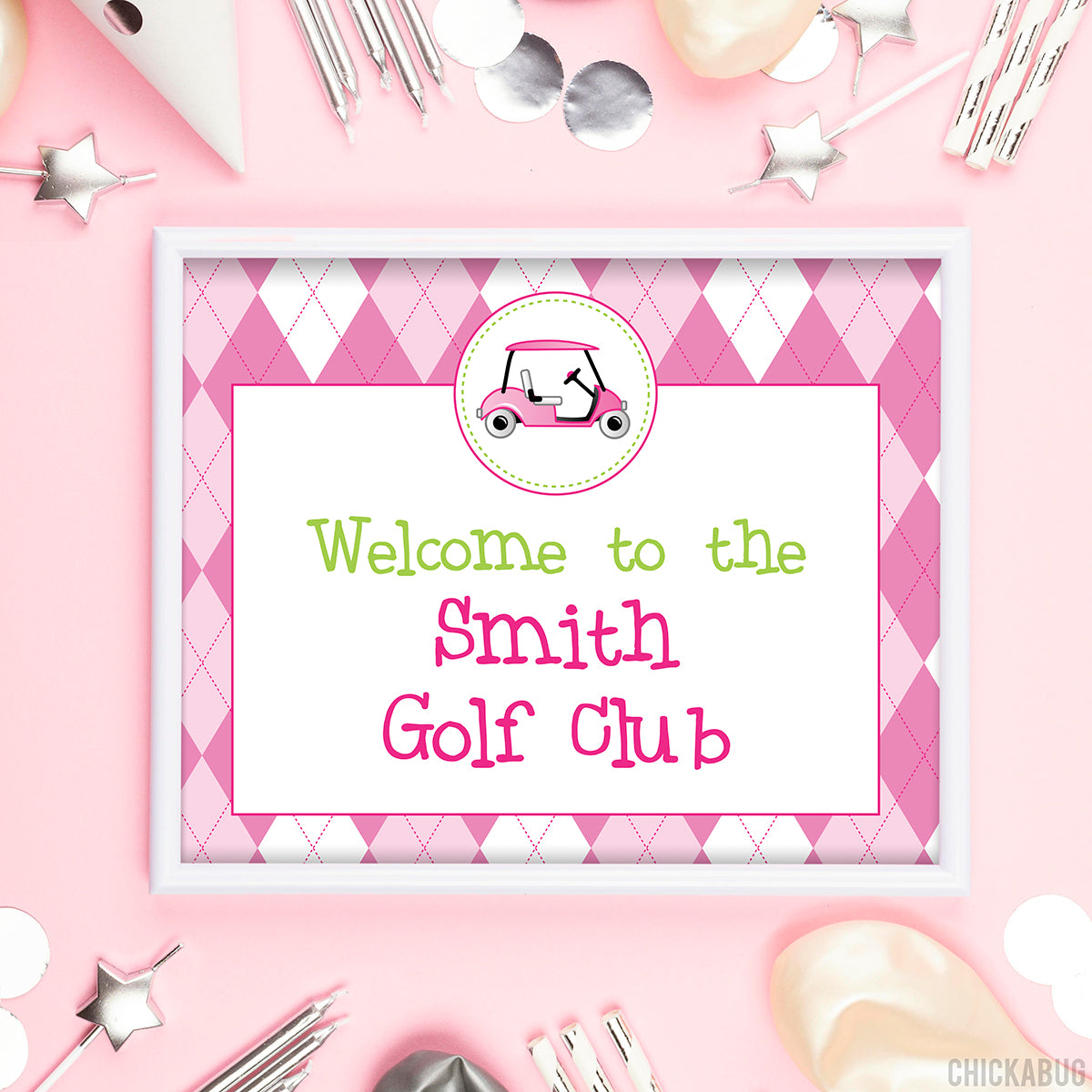 Pink Golf Party Signs (EDITABLE INSTANT DOWNLOAD) – Chickabug
