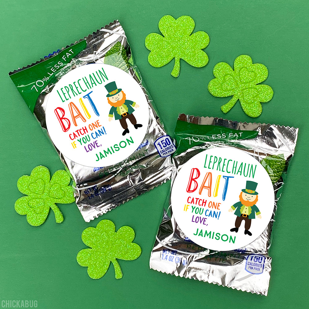 Personalized "Leprechaun Bait" St. Patrick's Day Stickers – Chickabug
