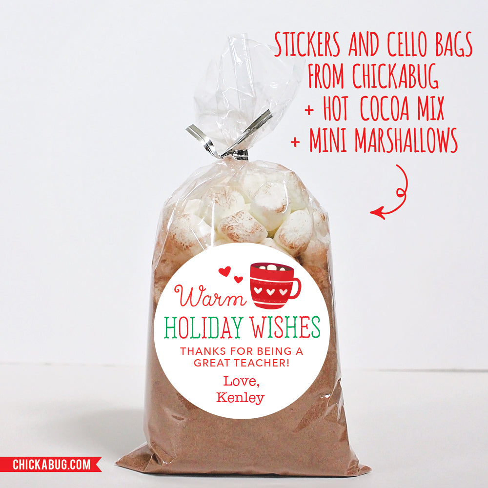 Personalized "Warm Holiday Wishes" Teacher Appreciation Stickers ...