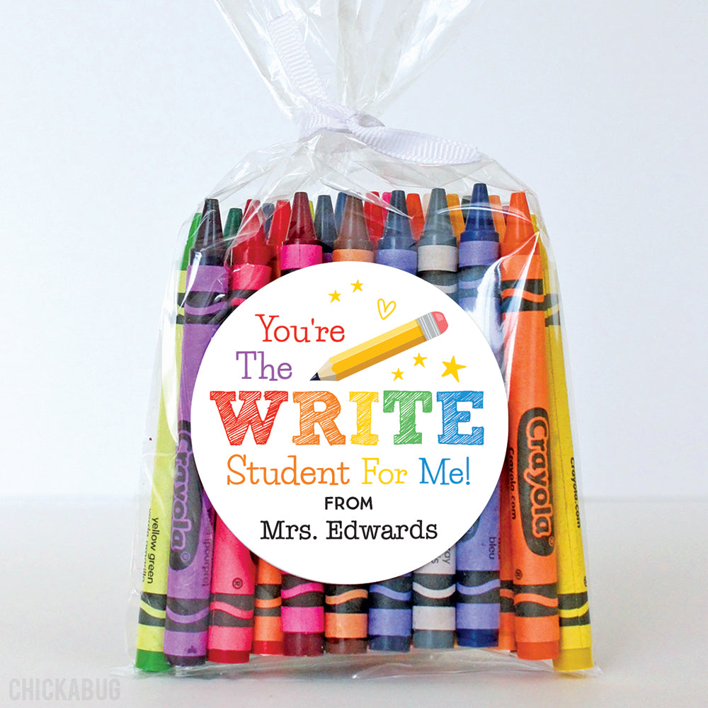 Personalized "The WRITE Student For Me" Teacher Stickers – Chickabug