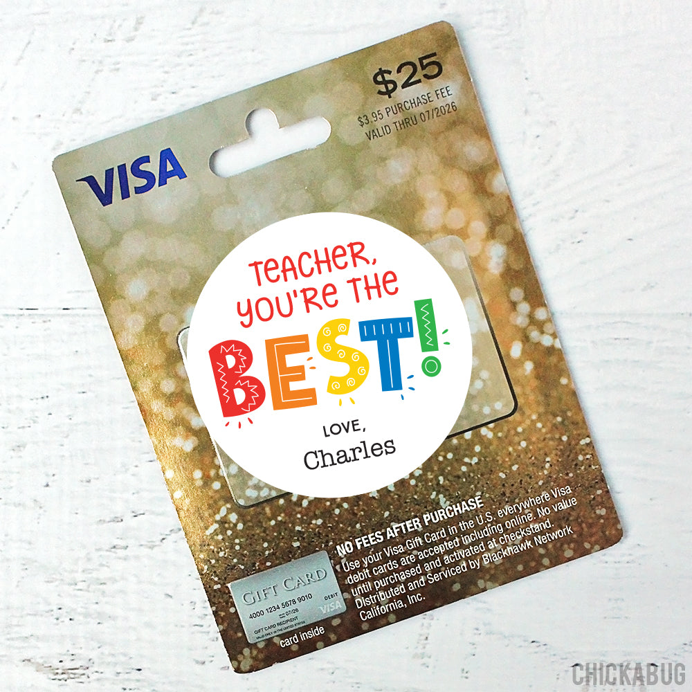 Personalized "Teacher, You're The Best" Teacher Appreciation Stickers ...