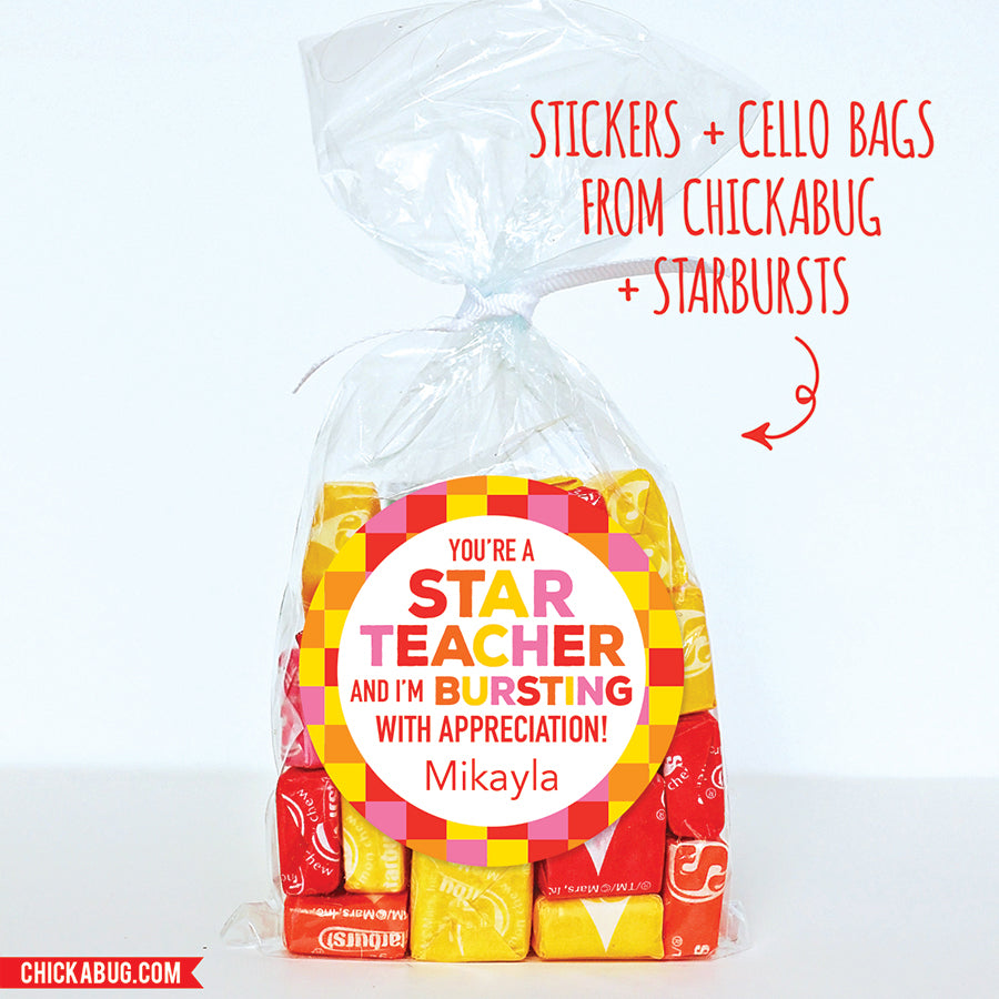 Personalized "You're a Star Teacher" Appreciation Stickers – Chickabug