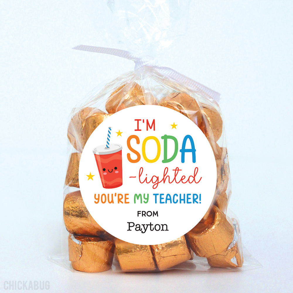 Personalized "SODA-lighted" Teacher Appreciation Stickers – Chickabug