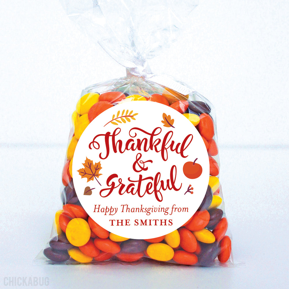 Personalized "Thankful & Grateful" Thanksgiving Stickers – Chickabug