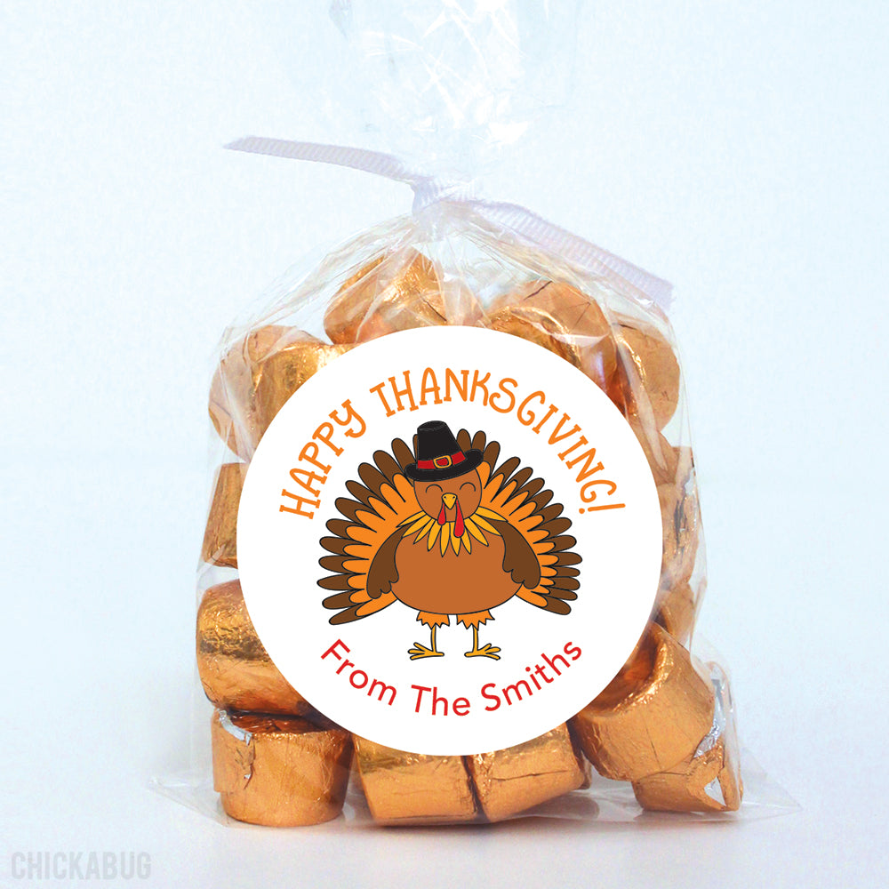 Personalized "Happy Thanksgiving" Turkey Stickers | Labels for Kids ...