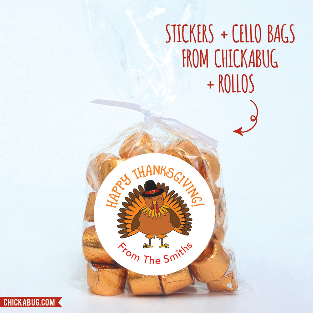 Personalized "Happy Thanksgiving" Turkey Stickers | Labels for Kids ...