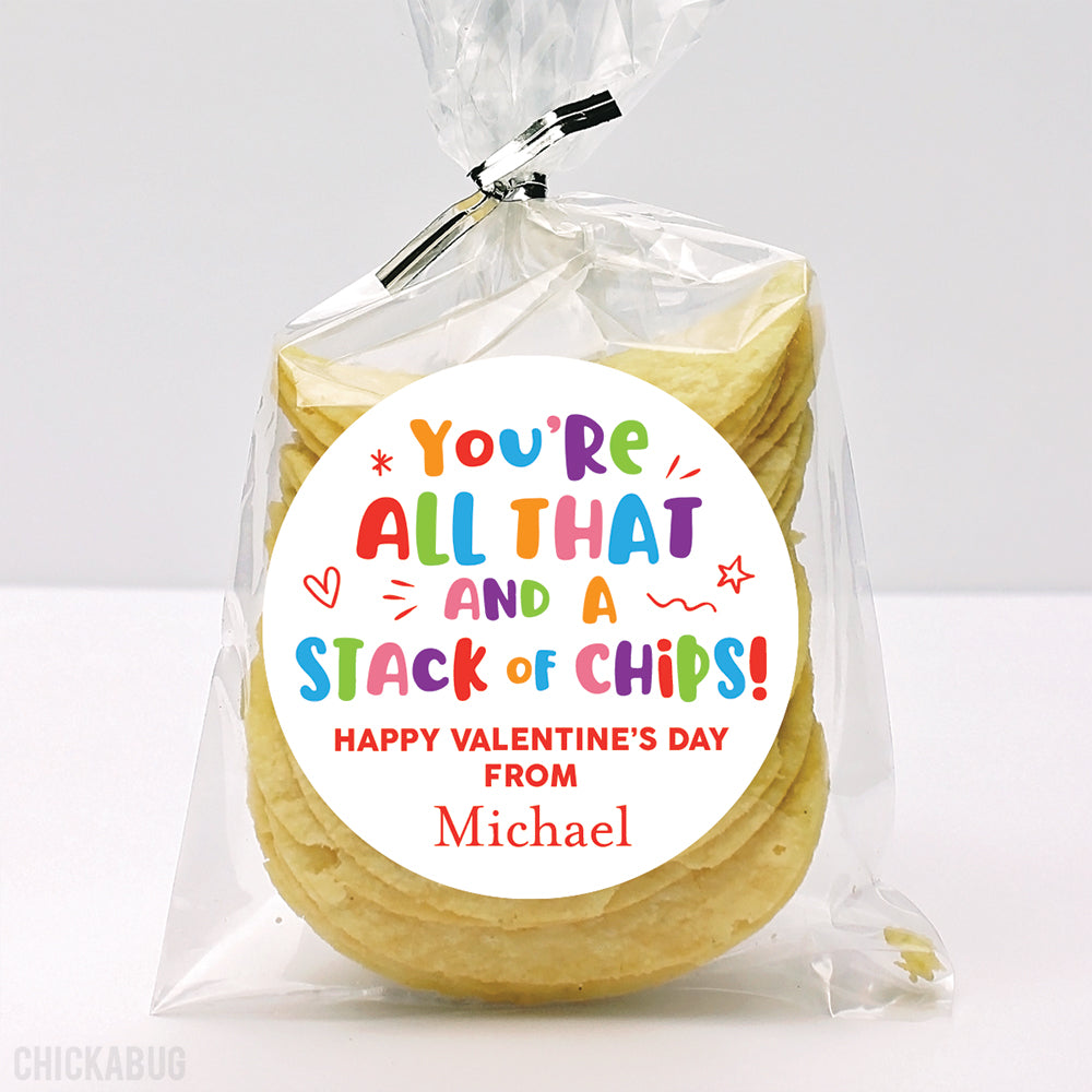 Personalized Potato Chips "All That and a Stack of Chips" Valentine's ...