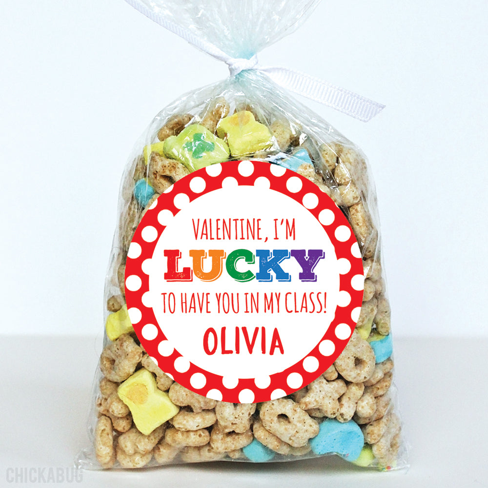 Personalized "Lucky To Have You In My Class" Valentine's Day Stickers ...