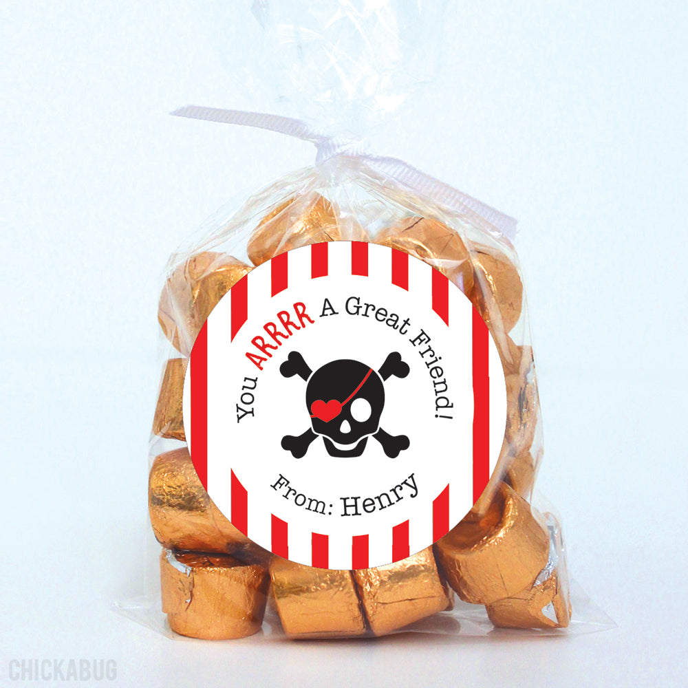 Personalized Pirate Valentine's Day Stickers – Chickabug