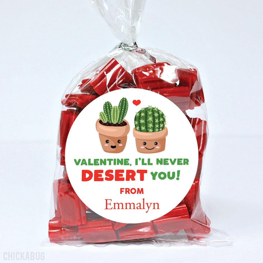 Personalized Cactus Valentine's Day Stickers – Chickabug