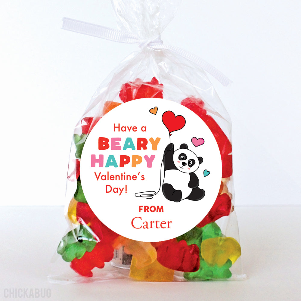 Personalized Panda Valentine's Day Stickers – Chickabug