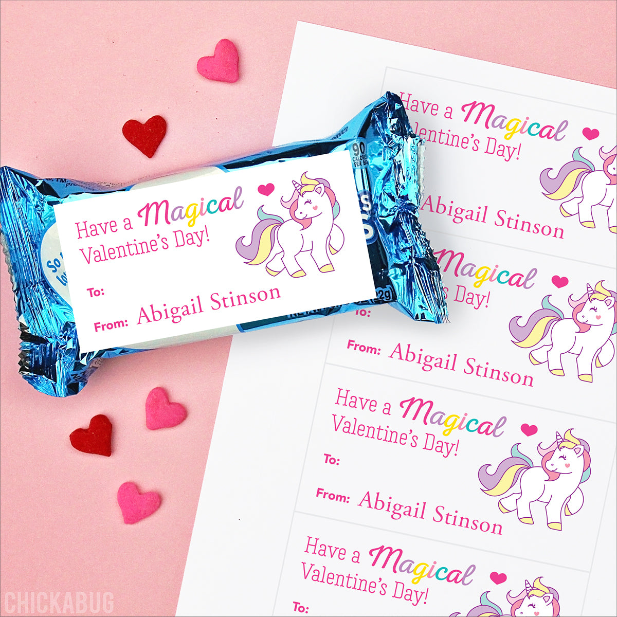 Magical Unicorn Personalized Valentine's Day Gift Labels – Chickabug