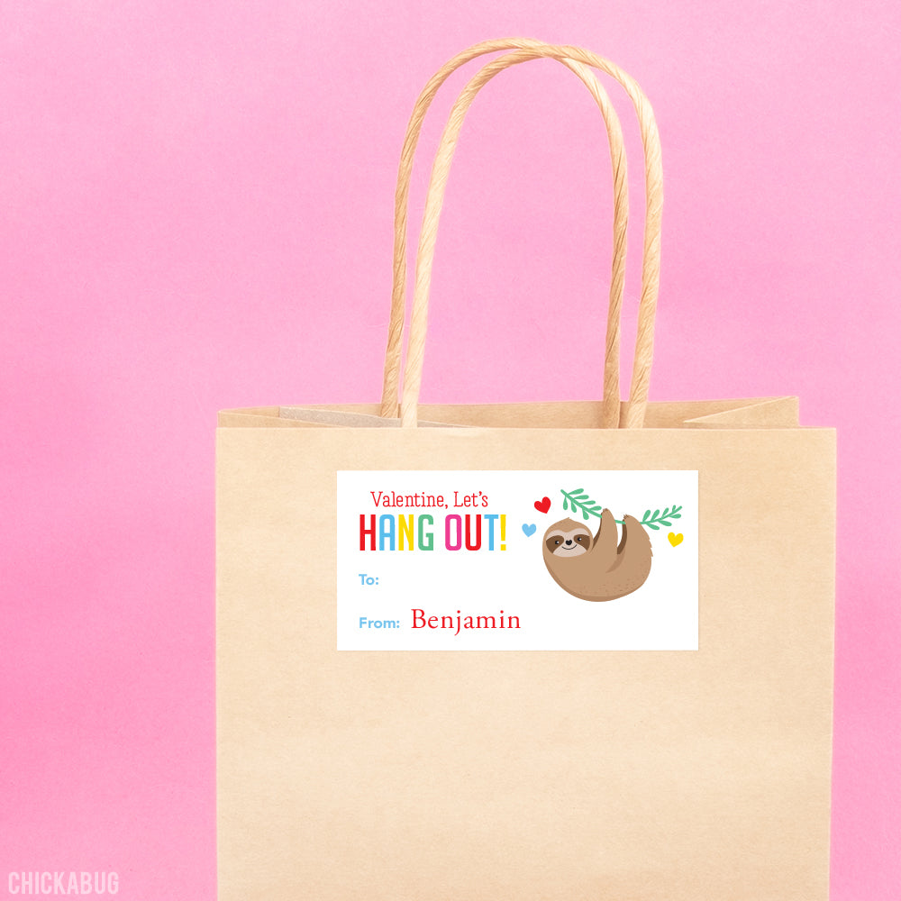 Personalized Sloth Valentine's Day Gift Labels – Chickabug