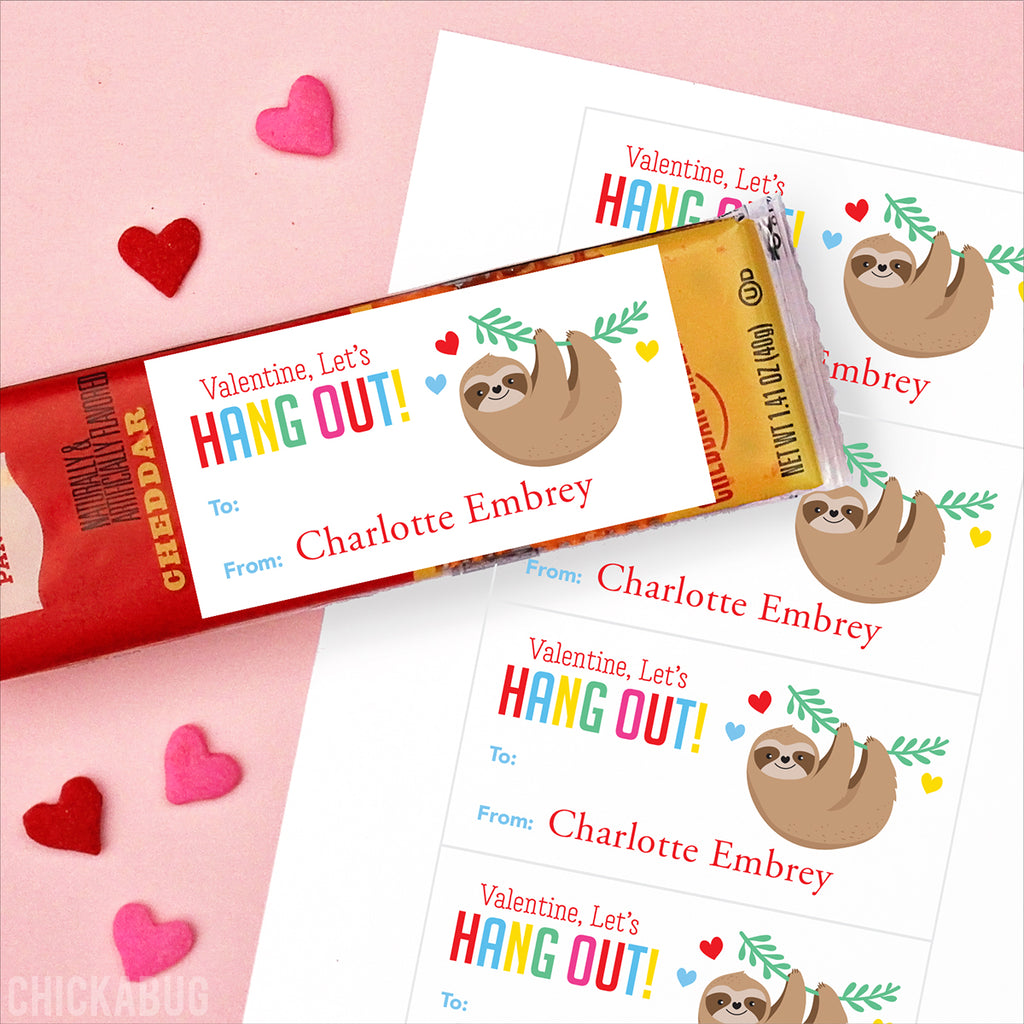 Personalized Sloth Valentine's Day Gift Labels – Chickabug