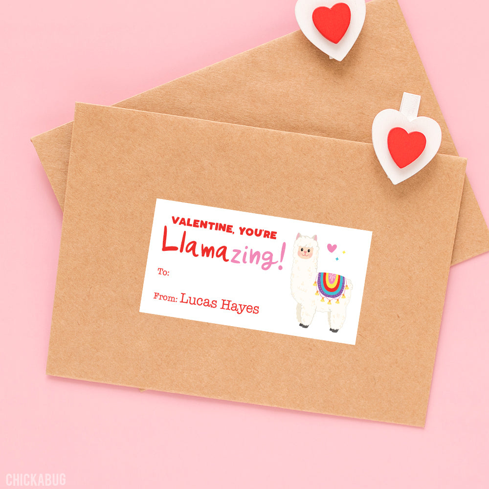 Personalized Llama "You're Llamazing" Valentine's Day Gift Labels ...