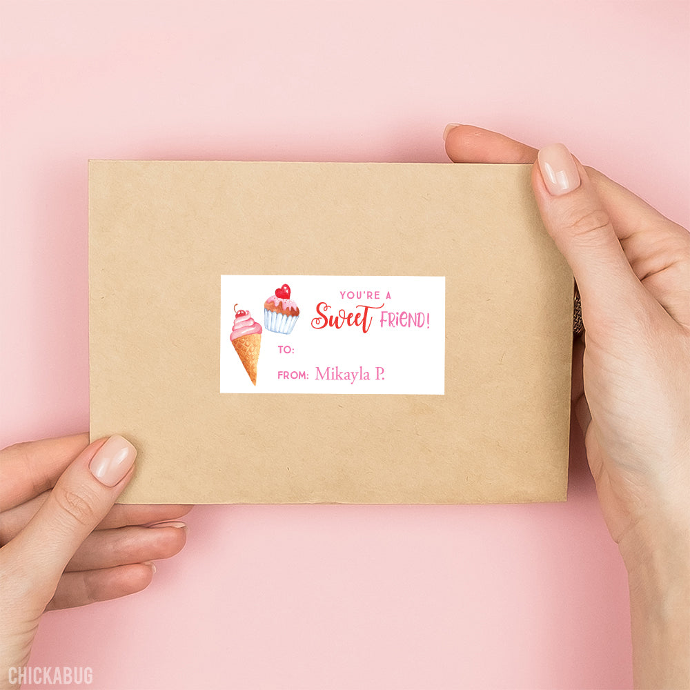 Personalized Watercolor Sweets Valentine's Day Gift Labels – Chickabug