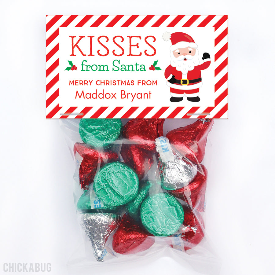 Personalized "Kisses from Santa" Christmas Treat Bags – Chickabug