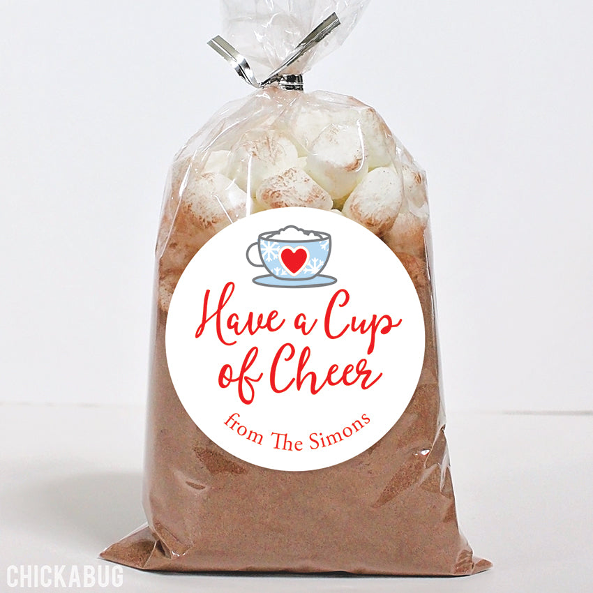 Personalized "Cup of Cheer" Holiday Gift Stickers – Chickabug