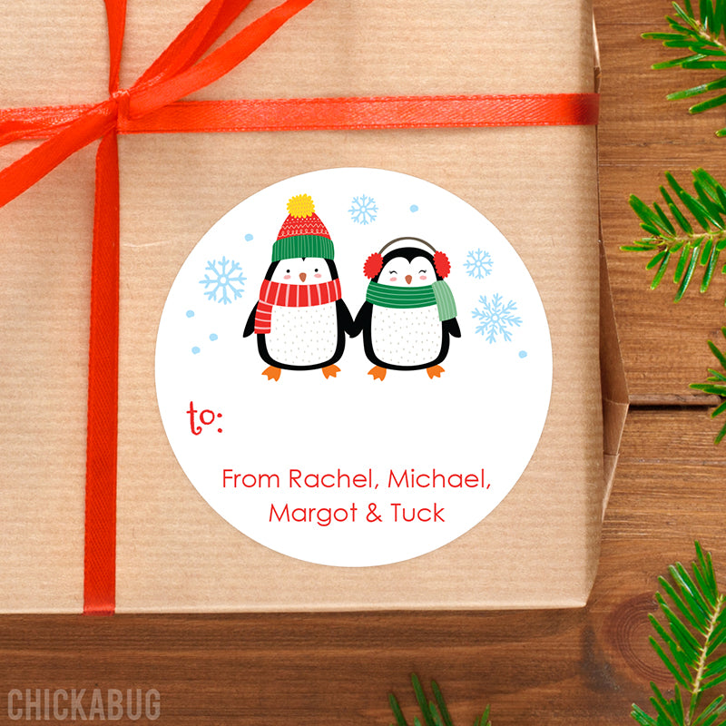 Penguin Holiday Gift Labels – Chickabug