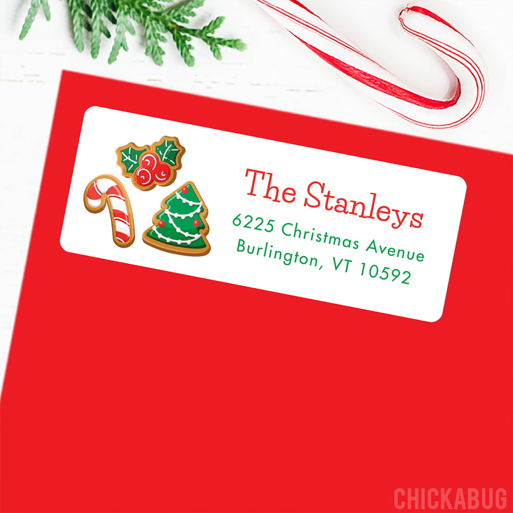 Personalized Christmas Cookies Return Address Labels – Chickabug