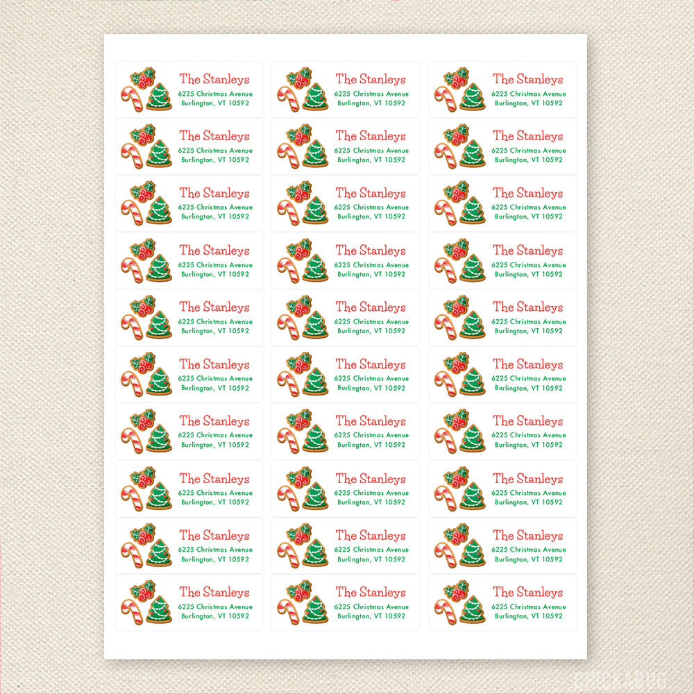 Personalized Christmas Cookies Return Address Labels – Chickabug