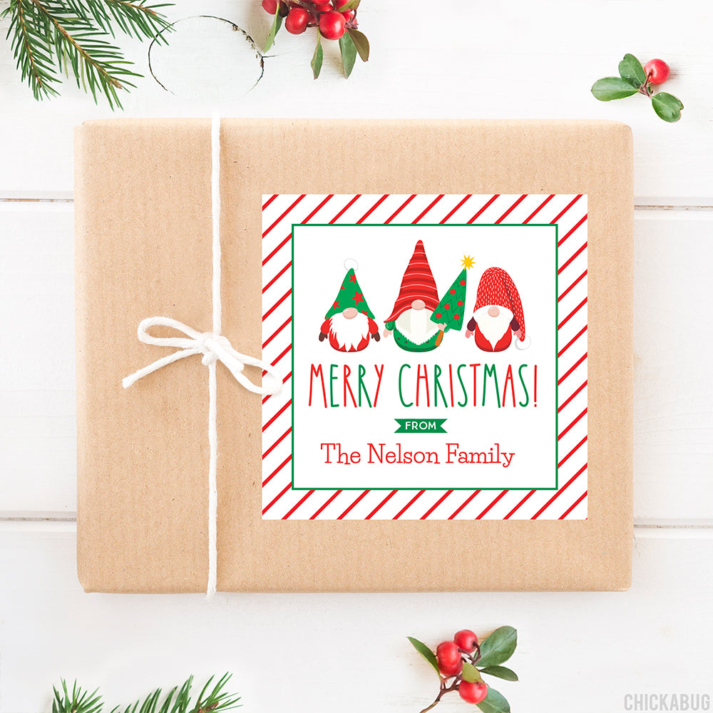 Christmas Gnomes Personalized Christmas Gift Labels – Chickabug