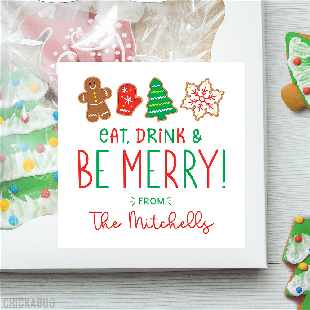 Personalized "Eat, Drink & Be Merry" Christmas Cookies Personalized ...