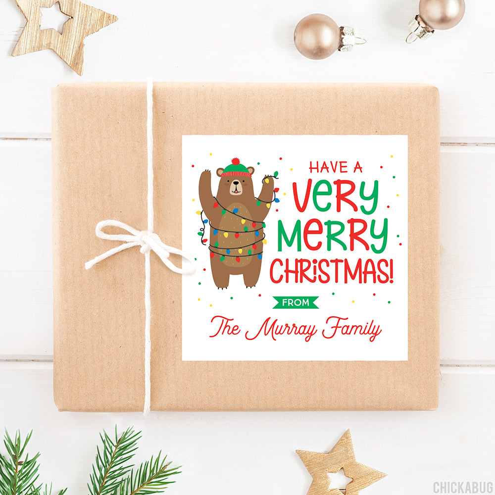 Personalized "Very Merry Christmas" Bear Personalized Christmas Gift ...