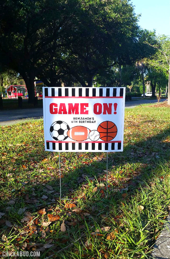 Red All-Star Sports Party Signs (EDITABLE INSTANT DOWNLOAD) – Chickabug