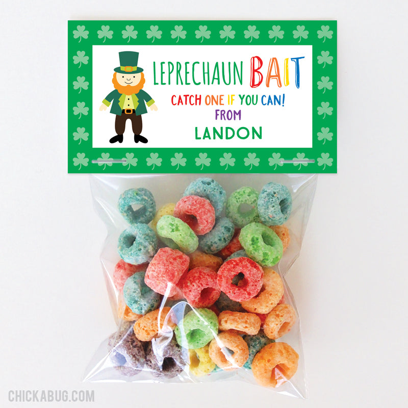 Personalized "Leprechaun Bait" St. Patrick's Day Treat Bags – Chickabug