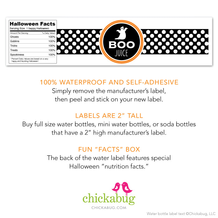 "Boo Juice" Halloween Drink Labels – Chickabug