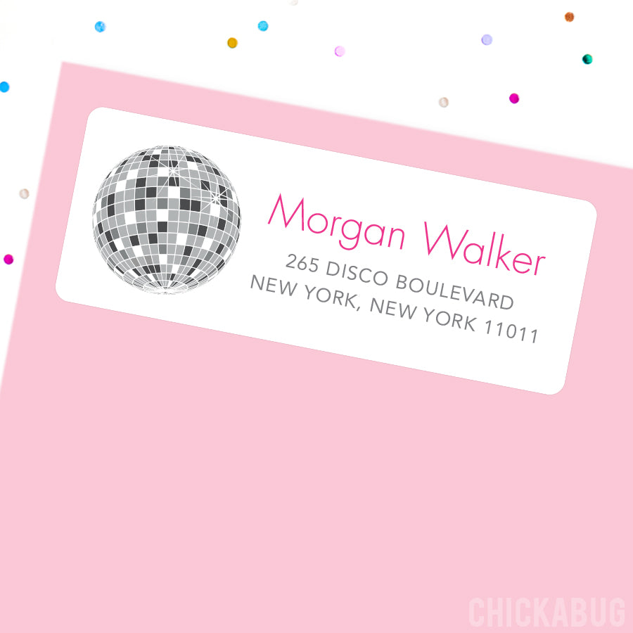 Personalized Disco Ball Return Address Labels – Chickabug