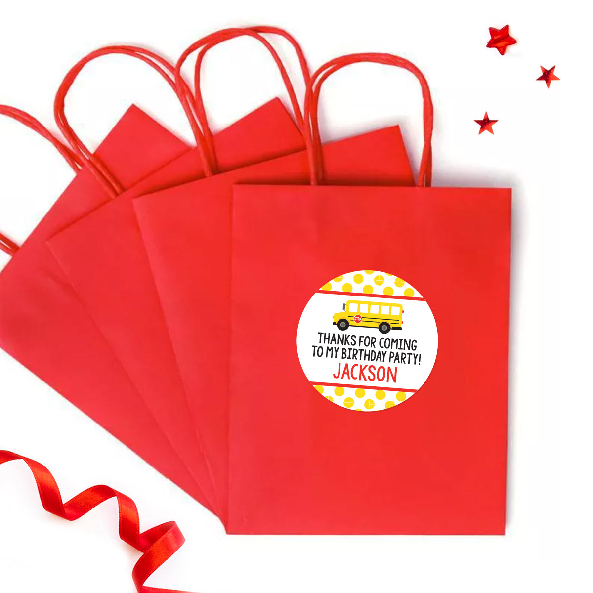 School Bus Party Favor Stickers – Chickabug