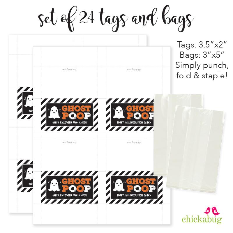 Personalized "Ghost Poop" Halloween Treat Bags | Class Gifts, Party ...