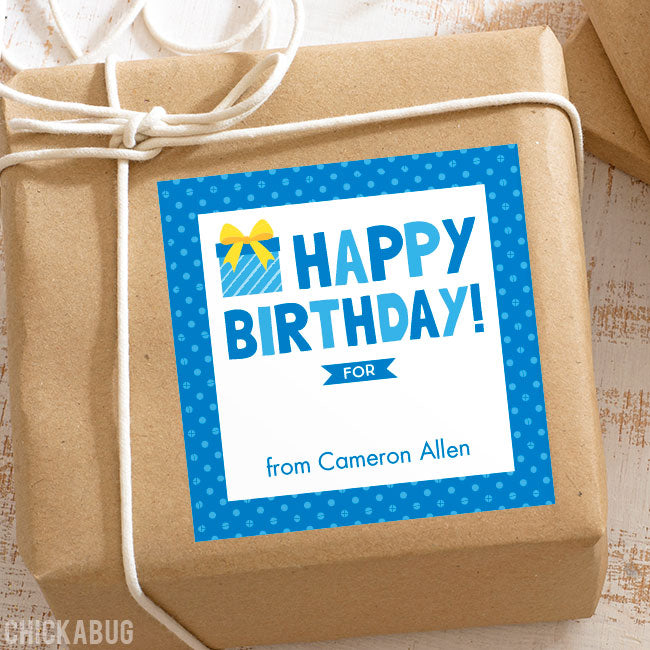 Blue Personalized Birthday Gift Labels – Chickabug