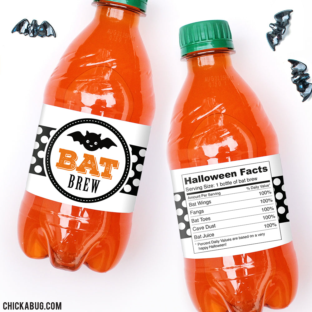 "Bat Brew" Halloween Drink Labels – Chickabug