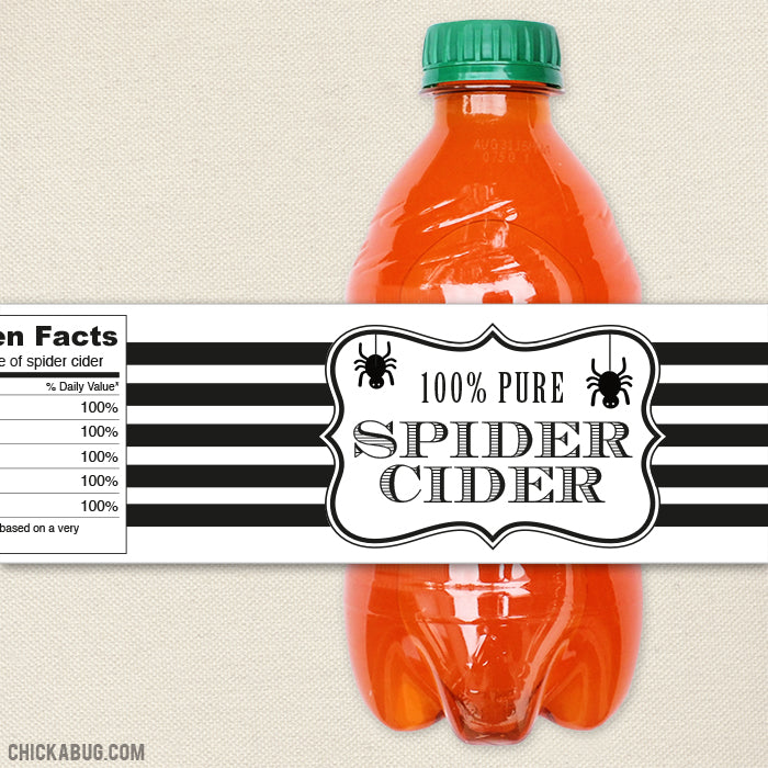 "Spider Cider" Halloween Drink Labels – Chickabug