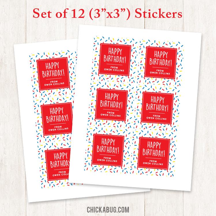 Colorful Sprinkles Personalized Gift Labels – Chickabug
