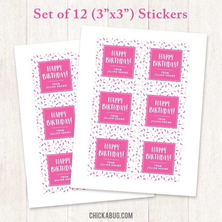 Pink Sprinkles Personalized Gift Labels – Chickabug