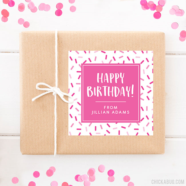 Pink Sprinkles Personalized Gift Labels – Chickabug