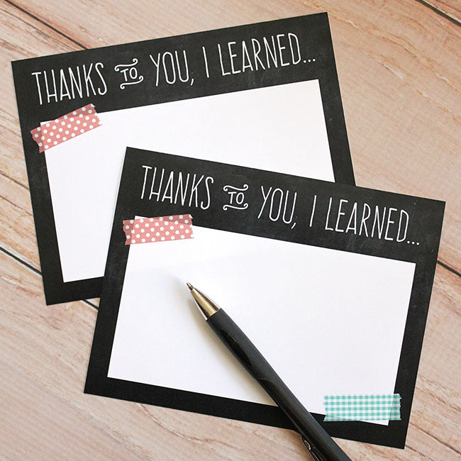 Free Printable Teacher Appreciation Notecards (INSTANT DOWNLOAD ...