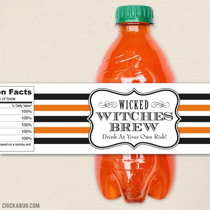 "Witches Brew" Halloween Drink Labels – Chickabug