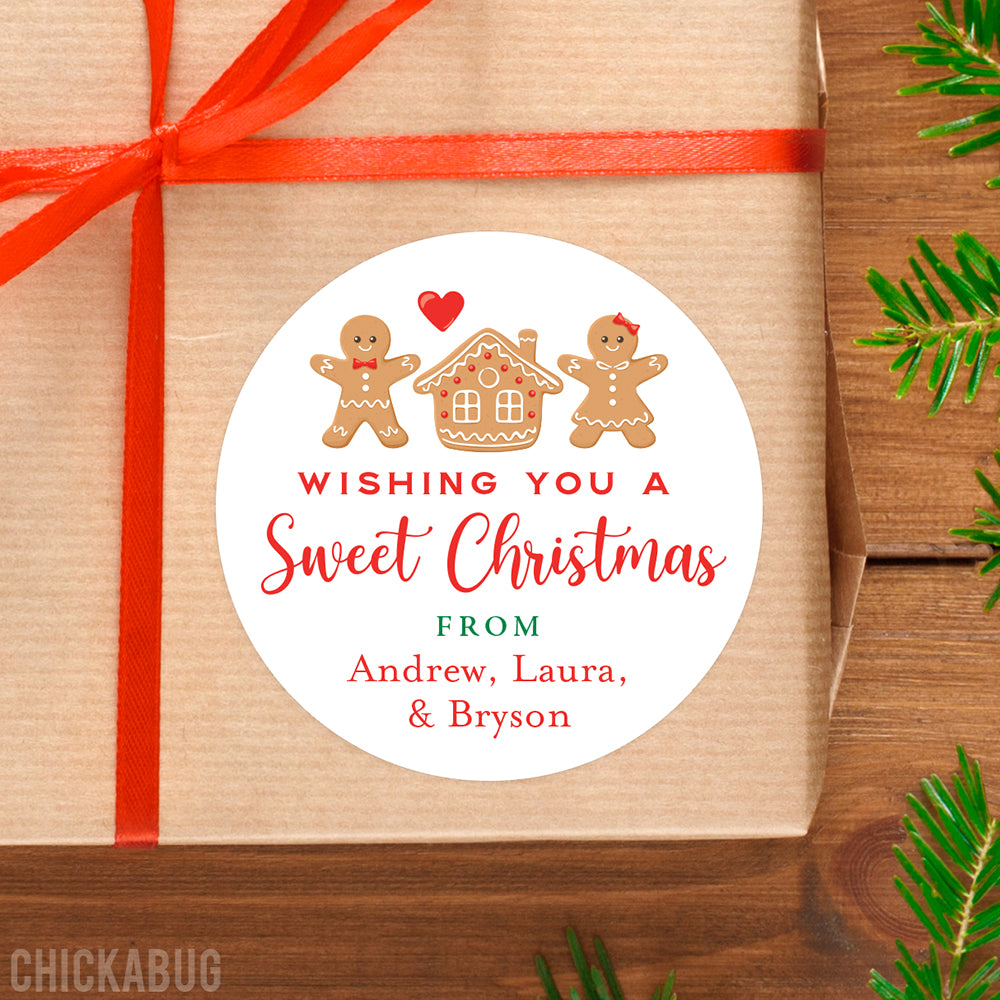 Gingerbread Couple Sweet Christmas Labels – Chickabug